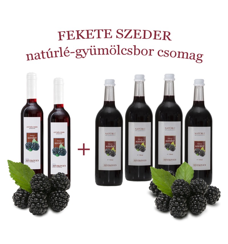 Fekete szeder natúrlé-gyümölcsbor csomag